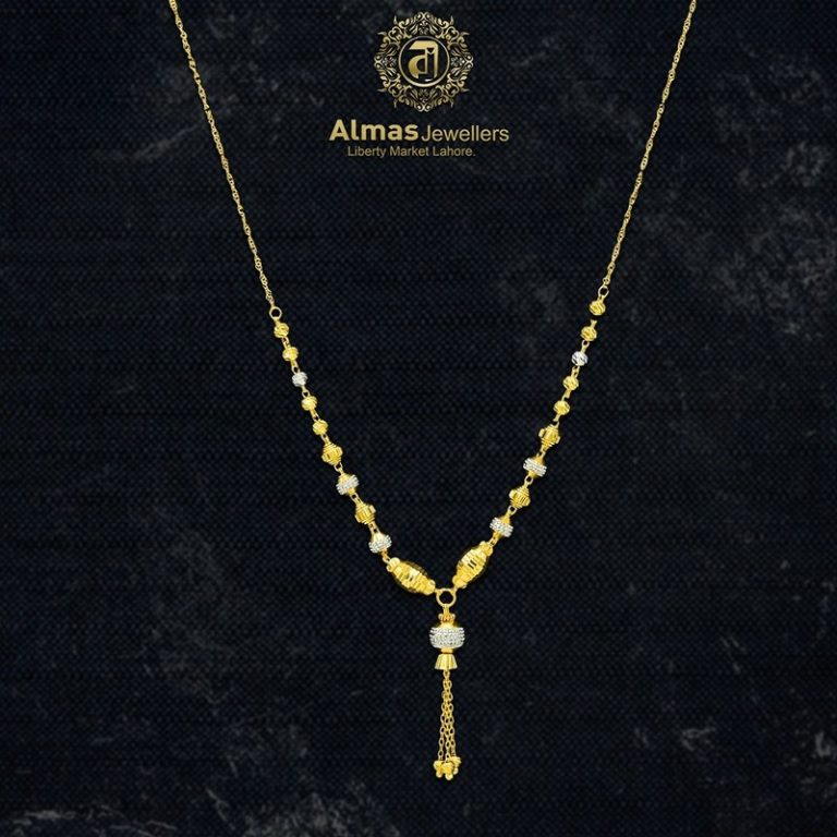 Gold Mala Set Design for Girls in Lahore Pakistan